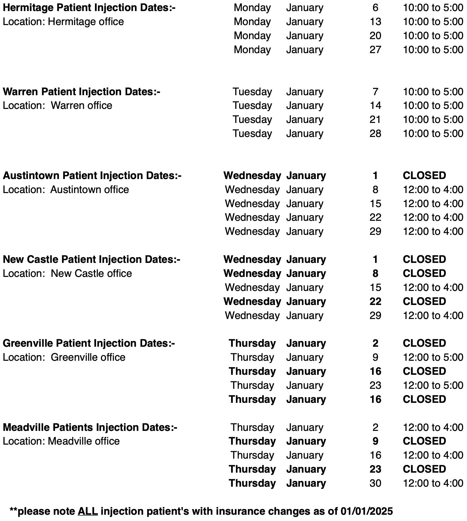 Schedule & Locations - Francisco J. Cano, M.D.